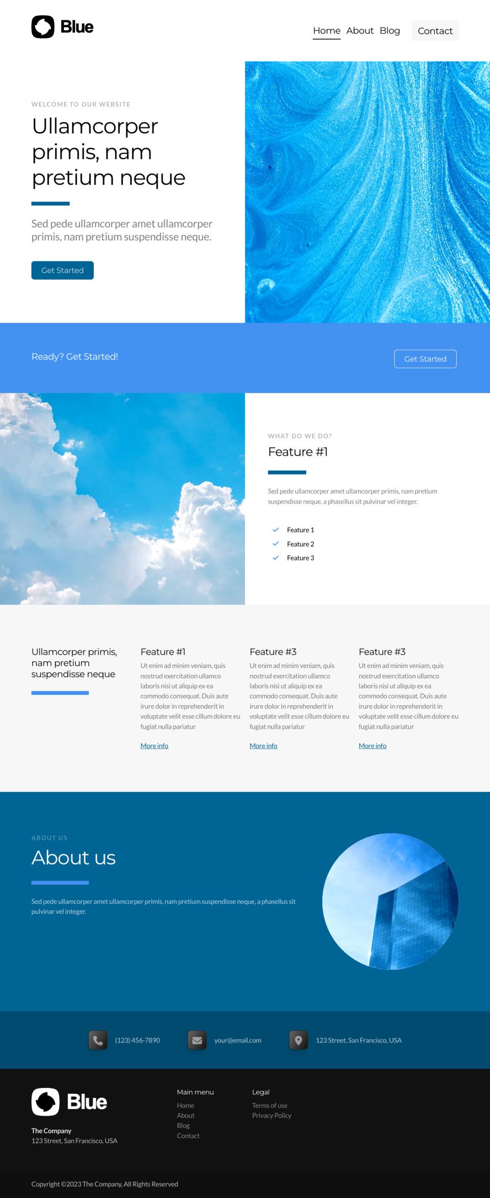 Blue Template - Customizable Website Theme for Easy Website Building ...