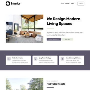 Customize Interior Design Template | Kopage Website Builder