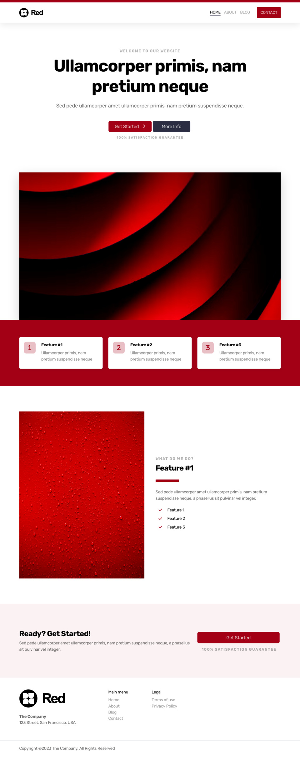 Red Template - Fully Customizable Website Theme | Kopage